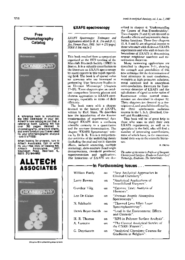 (PDF) EXAFS spectroscopy