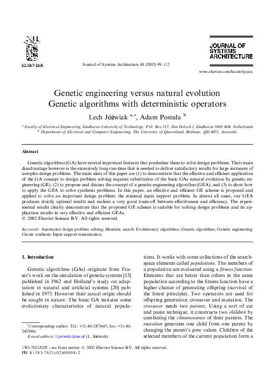 (PDF) Genetic engineering versus natural evolution