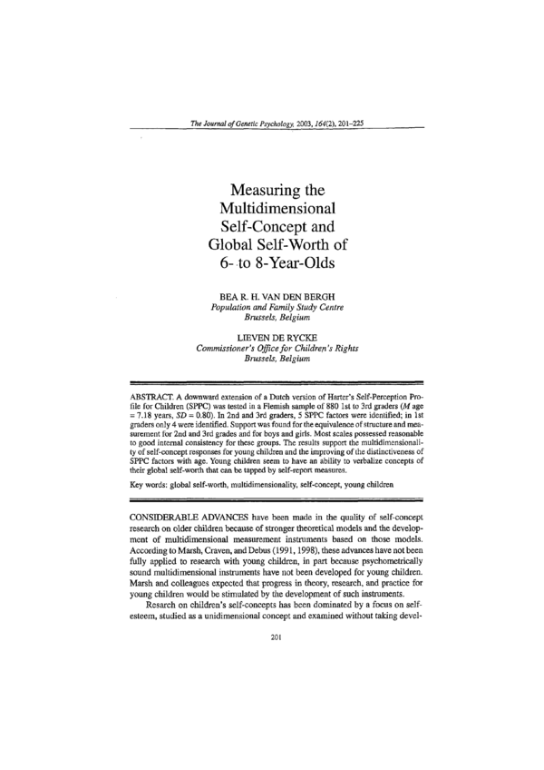 (PDF) Measuring the multidimensional self-concept and global self-worth ...