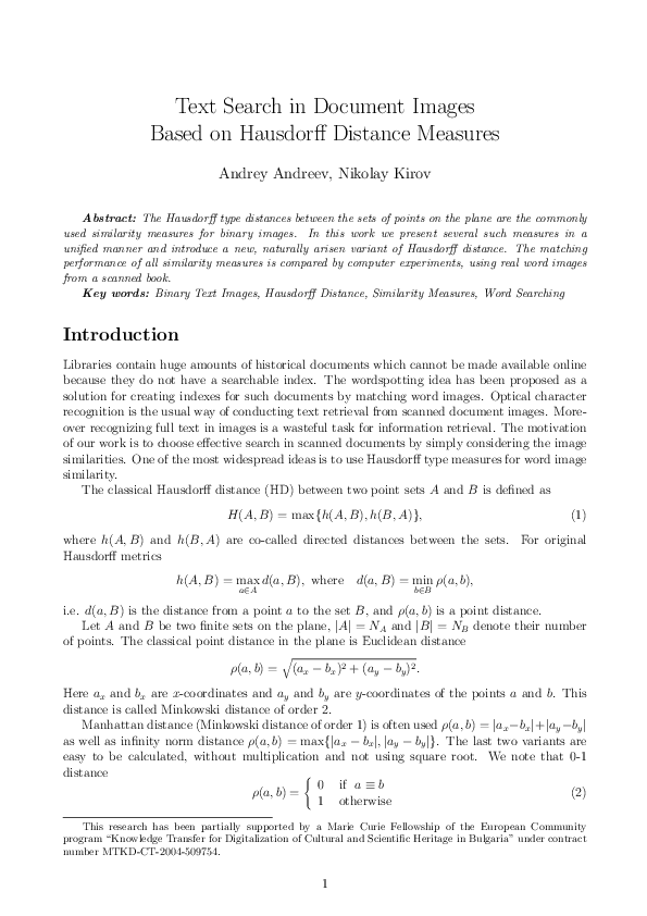 different types of distance measures