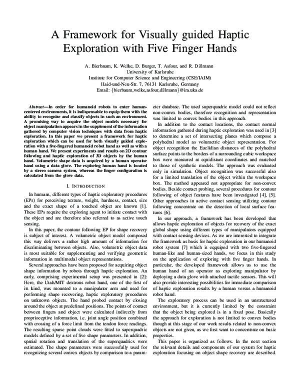 (PDF) A Framework for Visually guided Haptic Exploration with Five ...