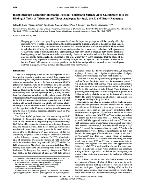 (PDF) Insight through Molecular Mechanics Poisson−Boltzmann Surface ...