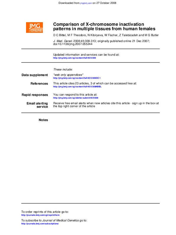 (PDF) Comparison of X-chromosome inactivation patterns in multiple ...