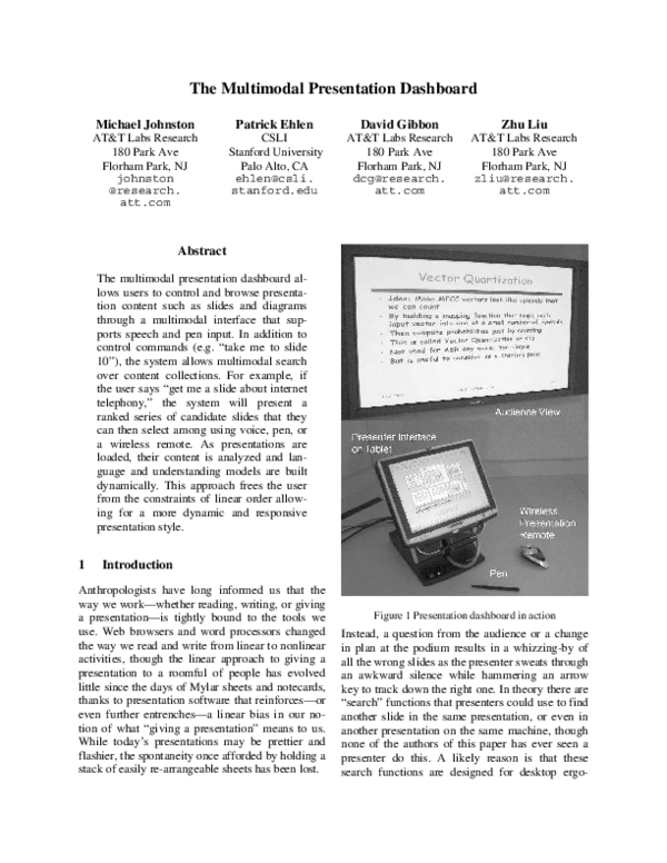 (PDF) The multimodal presentation dashboard