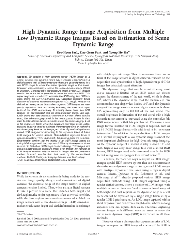 (PDF) High Dynamic Range Image Acquisition from Multiple Low Dynamic Range Images Based on ...