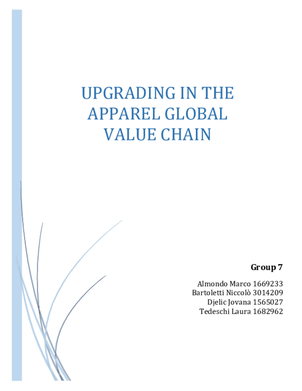 (PDF) Upgrading in the Apparel Global Value Chain