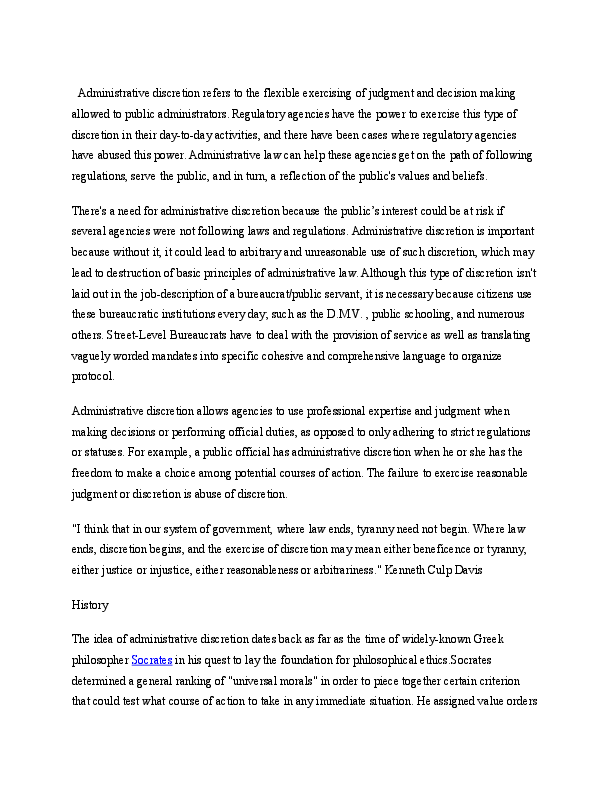 (DOC) Administrative discretion
