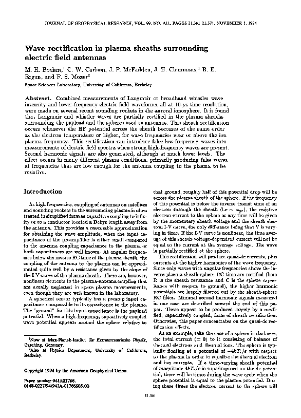 (PDF) Wave rectification in plasma sheaths surrounding electric field ...