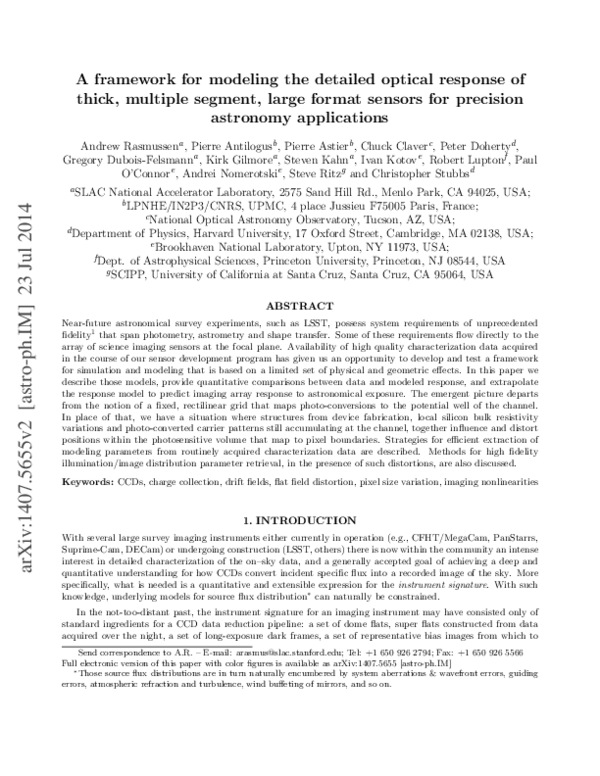 (PDF) A framework for modeling the detailed optical response of thick, multiple segment, large ...