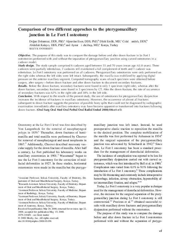 (PDF) Comparison of two different approches to the pterygomaxillary ...