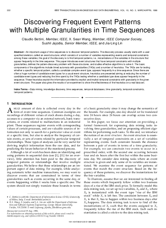 (PDF) Discovering frequent event patterns with multiple granularities ...