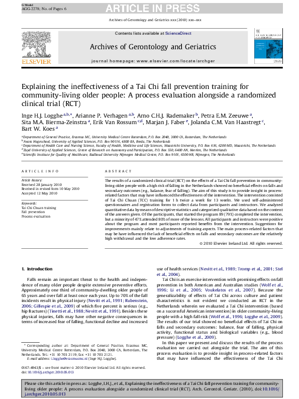 (PDF) Explaining the ineffectiveness of a Tai Chi fall prevention training for community-living ...