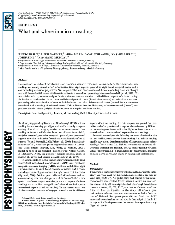 (PDF) What and where in mirror reading