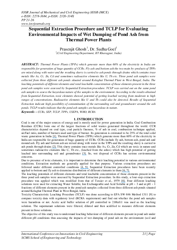(PDF) Sequential extraction procedure and TCLP for evaluating ...