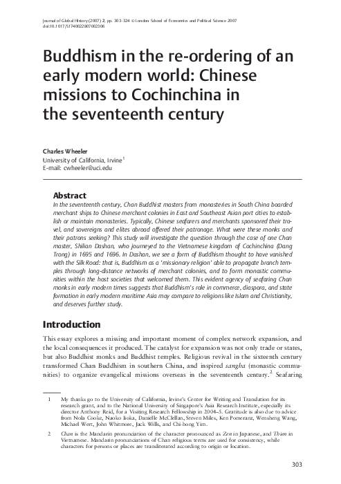 (PDF) Buddhism in the re-ordering of an early modern world: Chinese ...
