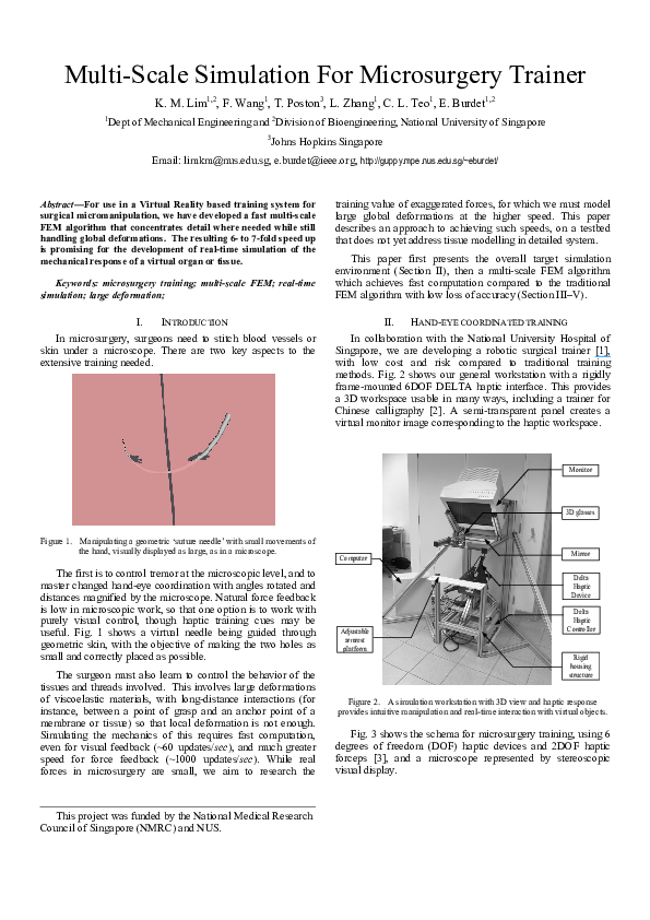 (PDF) Multi-scale simulation for microsurgery trainer