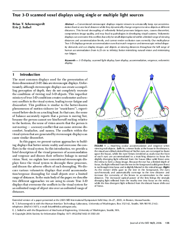 (PDF) True 3-D scanned voxel displays using single or multiple light ...