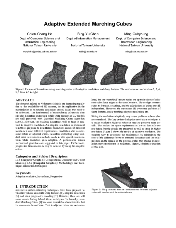 (PDF) Adaptive Extended Marching Cubes