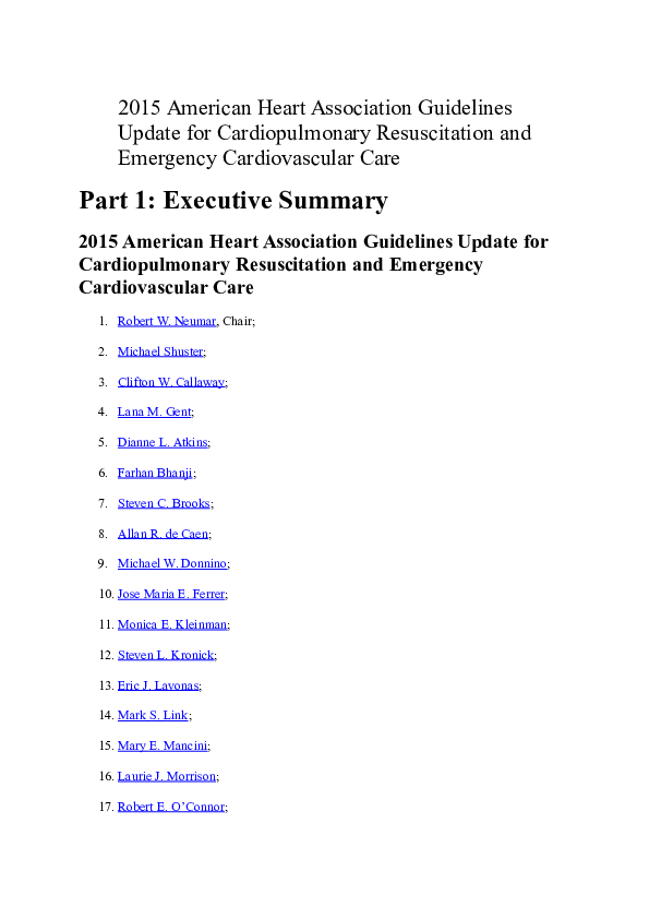 (DOC) 2015 American Heart Association Guidelines Update for ...