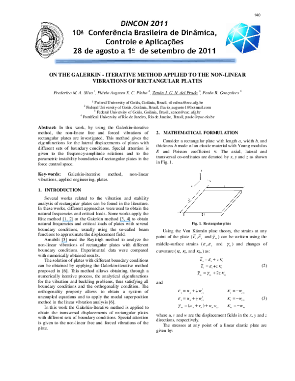(PDF) ON THE GALERKIN - ITERATIVE METHOD APPLIED TO THE NON-LINEAR ...