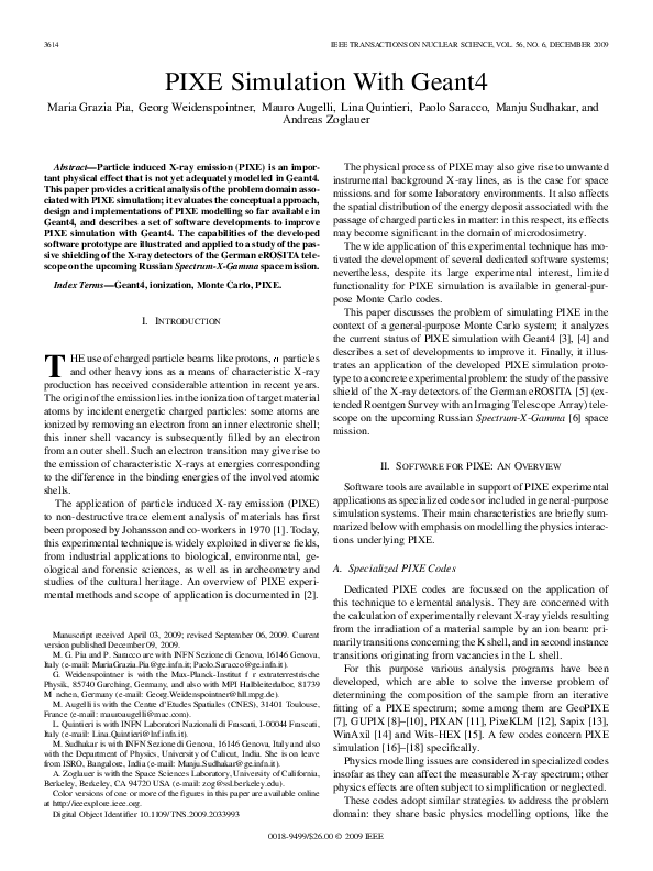 (PDF) PIXE Simulation With Geant4