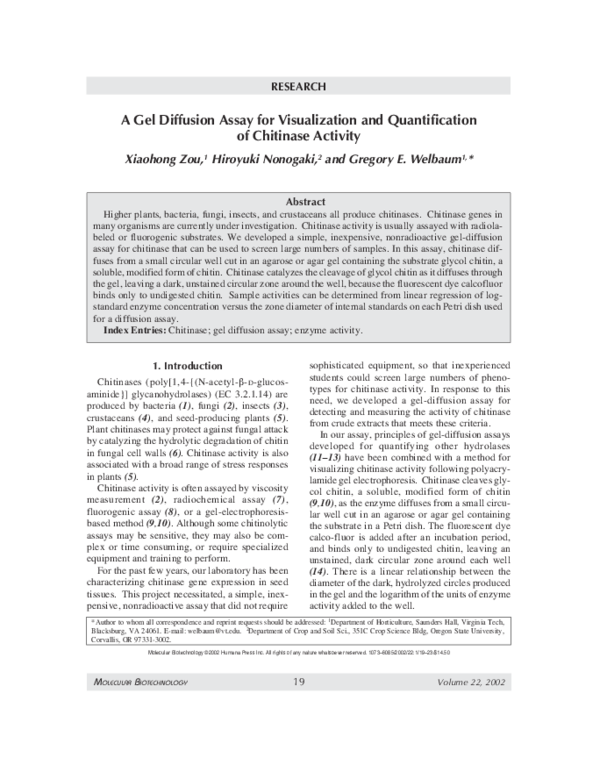 (PDF) A Gel Diffusion Assay for Visualization and Quantification of ...