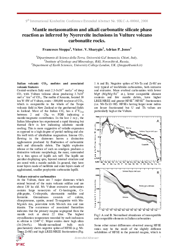 (PDF) Mantle Metasomatism and Alkali Carbonatite Silicate Phase ...