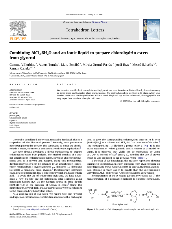 (PDF) Combining AlCl 3 6H 2O and an ionic liquid to prepare ...