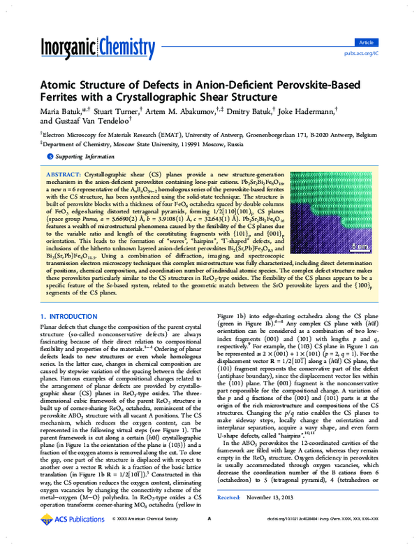 (PDF) Atomic Structure of Defects in Anion-Deficient Perovskite-Based ...