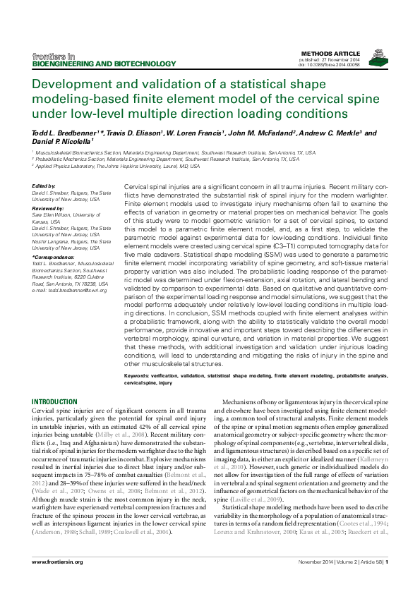 (PDF) Development and validation of a statistical shape modeling-based finite element model of ...