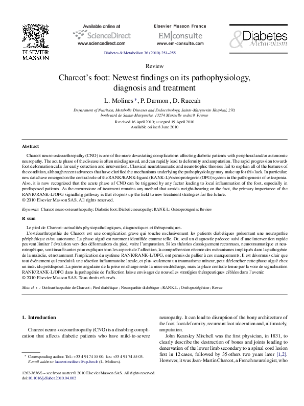 (PDF) Charcot's foot: Newest findings on its pathophysiology, diagnosis ...