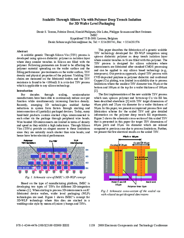 (PDF) Scalable Through Silicon Via with polymer deep trench isolation for 3D wafer level packaging