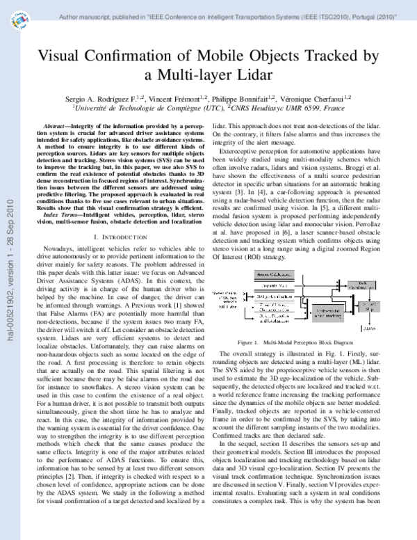 (PDF) Visual confirmation of mobile objects tracked by a multi-layer lidar