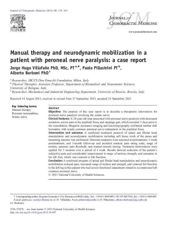 (PDF) Manual therapy and neurodynamic mobilization in a patient with ...