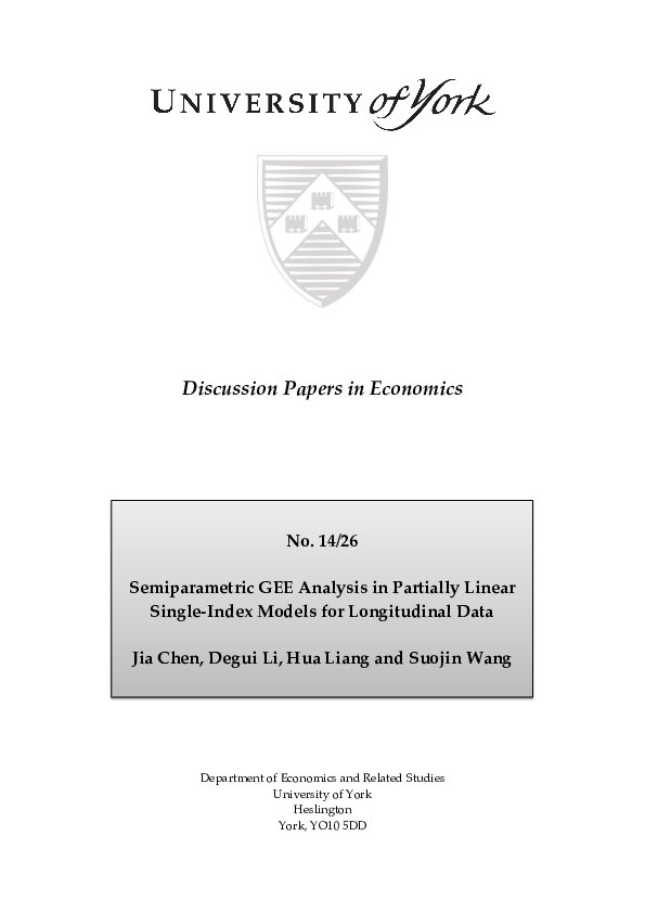 Pdf Semiparametric Gee Analysis In Partially Linear Single Index Models For Longitudinal Data