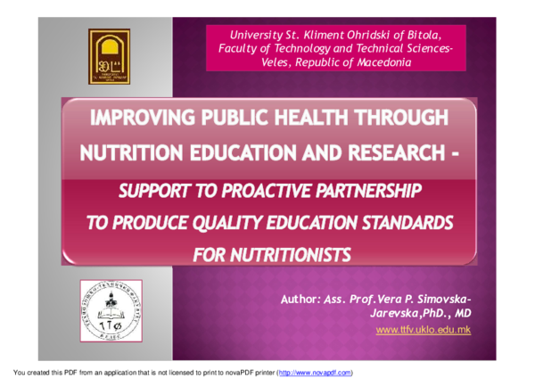 (PDF) Improving Public Health through Nutrition Education