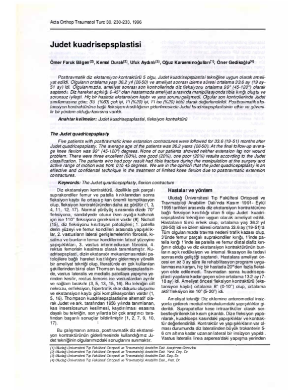 (PDF) The Judet quadricepsplasty