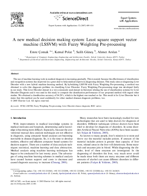 Pdf Hybrid Lssvm With Fuzzy Pre Processing For Liver Diagnosis