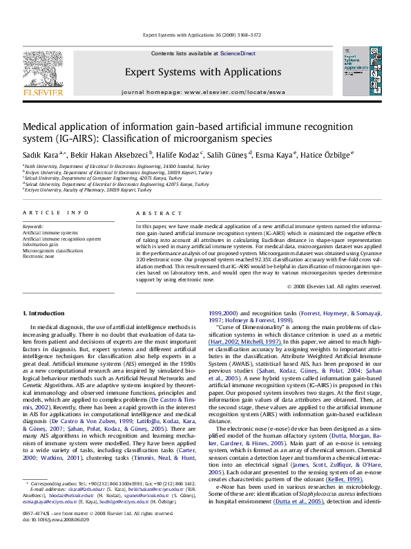 (PDF) Medical application of information gain-based artificial immune recognition system (IG ...