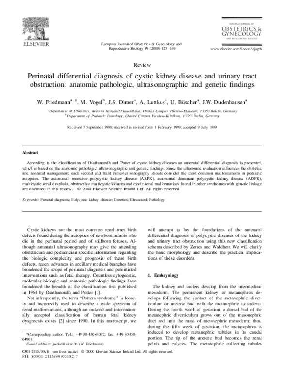 (PDF) Perinatal differential diagnosis of cystic kidney disease and ...