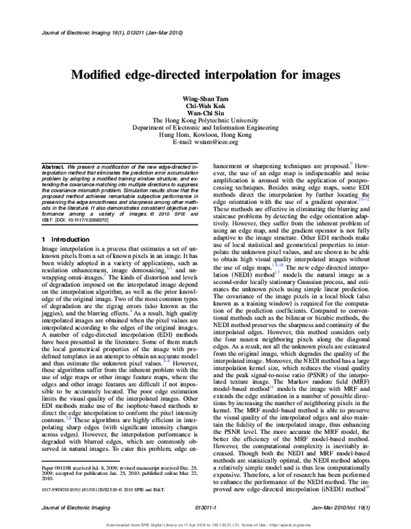(PDF) Modified edge-directed interpolation for images
