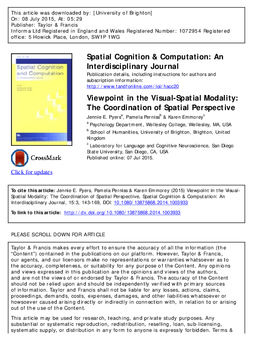 (PDF) Viewpoint in the Visual-Spatial Modality: The Coordination of Spatial Perspective