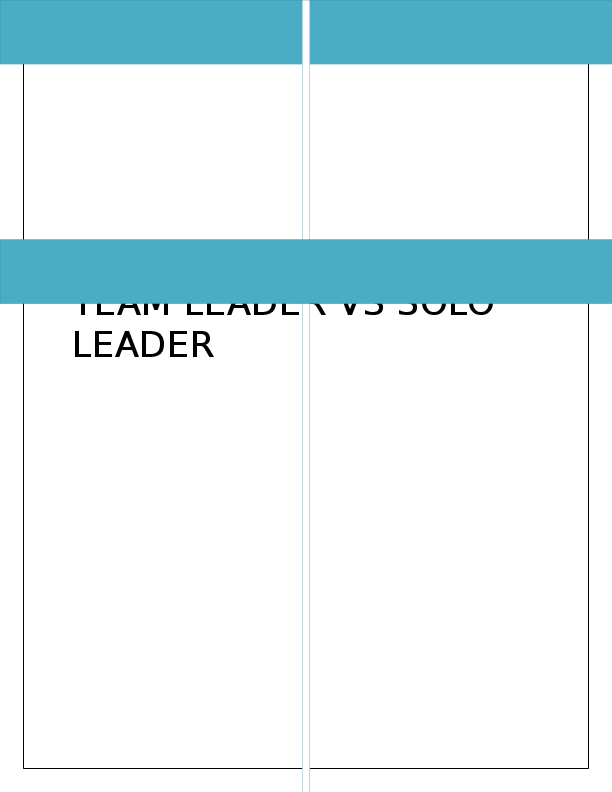 (DOC) TEAM LEADER VS SOLO LEADER