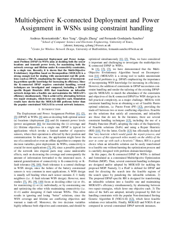 Pdf K Connected Deployment And Power Assignment In Wsns