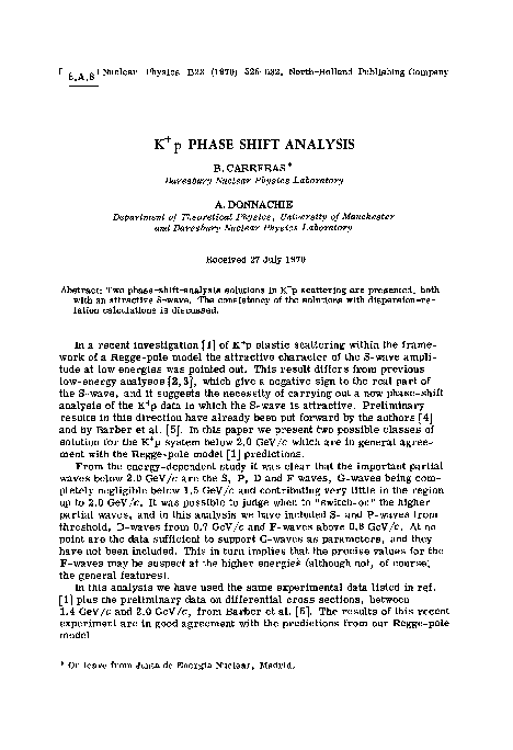 (PDF) K+ p phase shift analysis
