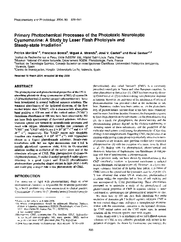 (PDF) Photolysis of N-methyl-2-pyrrolidone | Paul H. Mazzocchi - Academia.edu