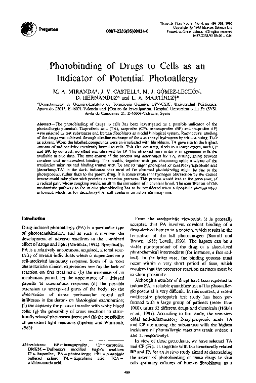 (PDF) Photobinding of drugs to cells as an indicator of potential ...