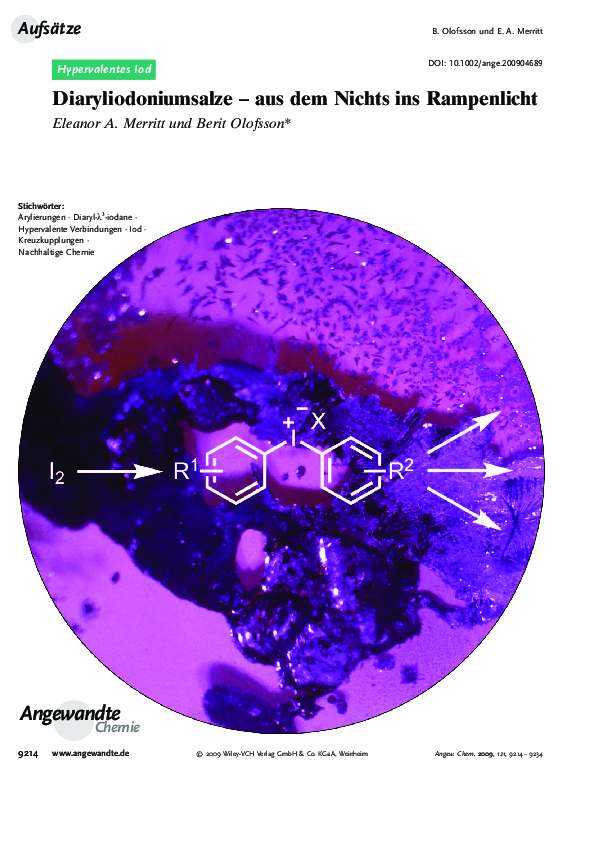 (PDF) Diaryliodoniumsalze aus dem Nichts ins Rampenlicht | Berit ...
