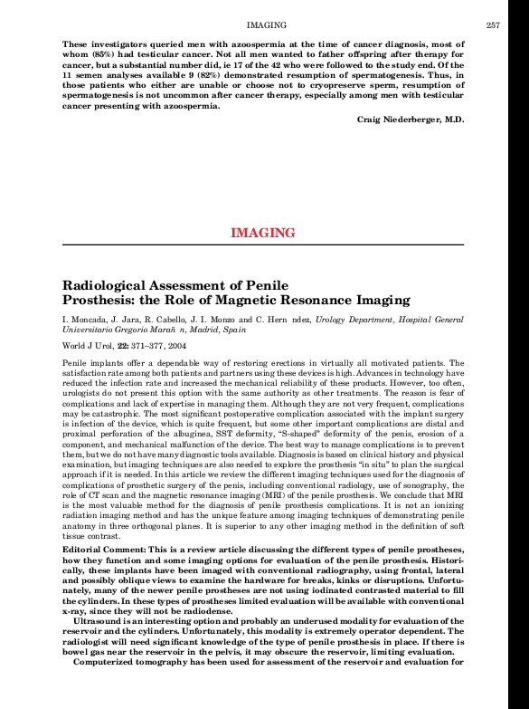 (PDF) Radiological Assessment of Penile Prosthesis: the Role of ...
