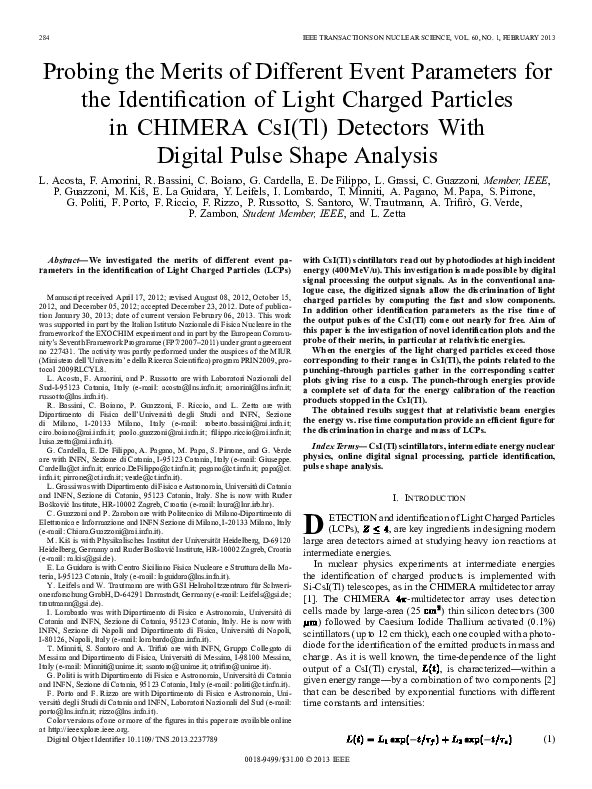 (PDF) Probing the Merits of Different Event Parameters for the ...